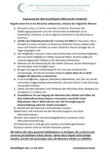 Anpassung der Moschee/Regeln während der Pandemie - Džemat Böblingen ...